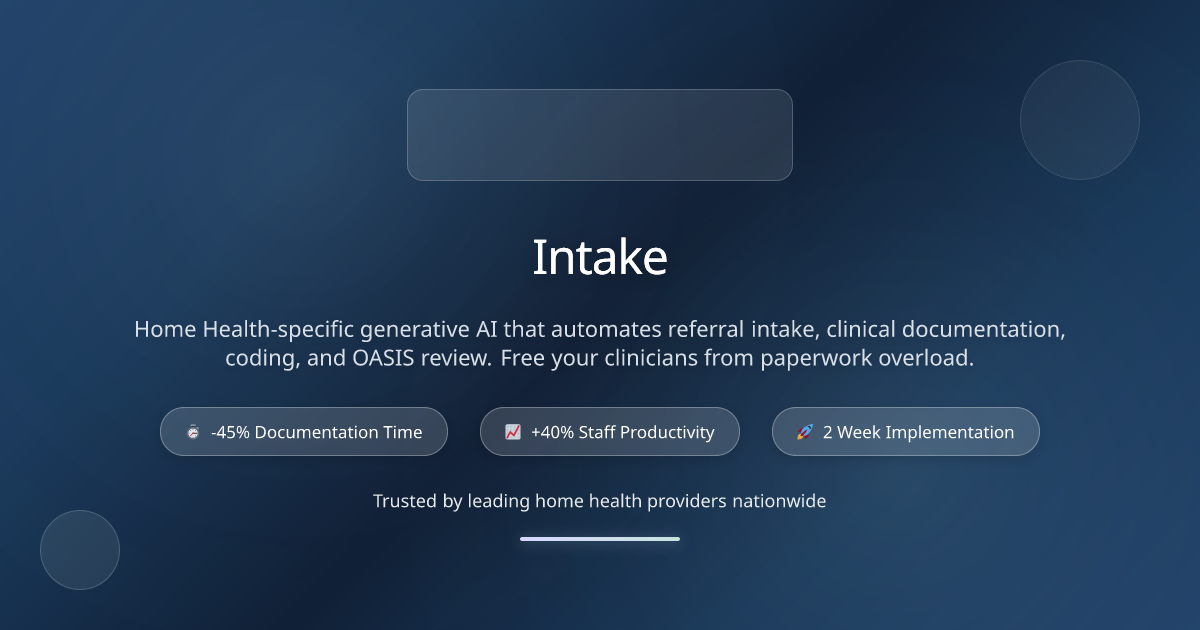 Intake | Enzo Health AI Documentation & Coding
